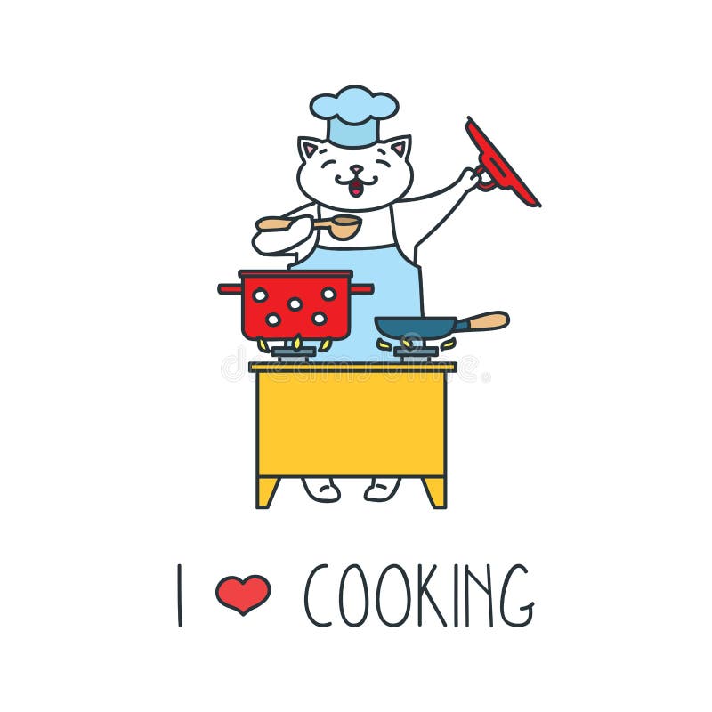 I love cooking stock vector. Illustration of household - 179251242