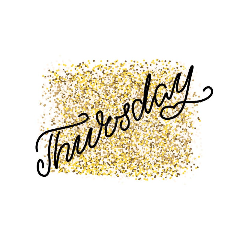 Golden 3D Thursday Title in Three Font Types - Three Dimensional Day of ...