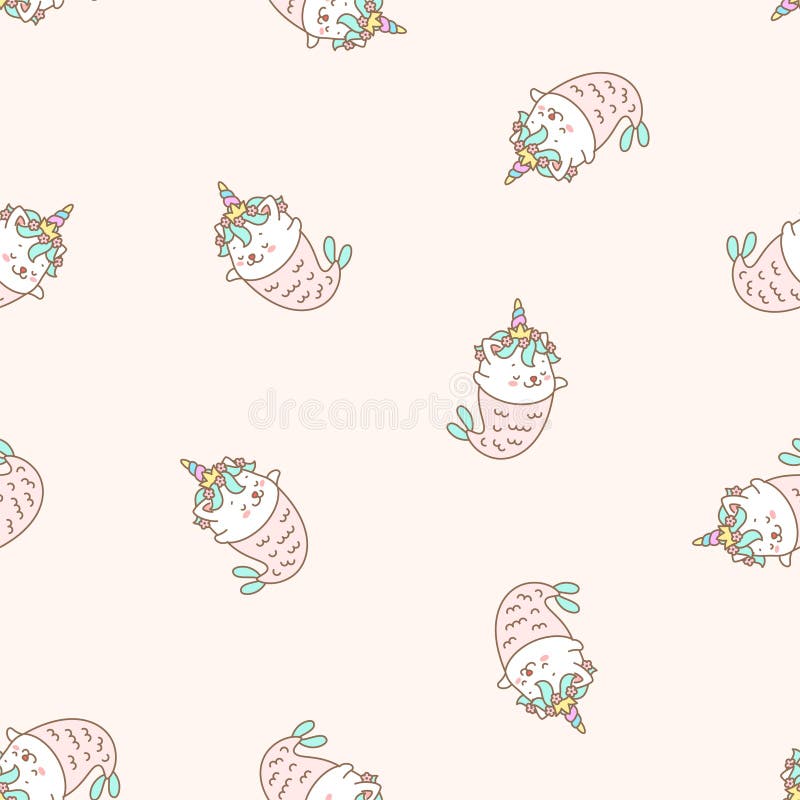 Kawaii pattern stock vector. Illustration of material - 194185639