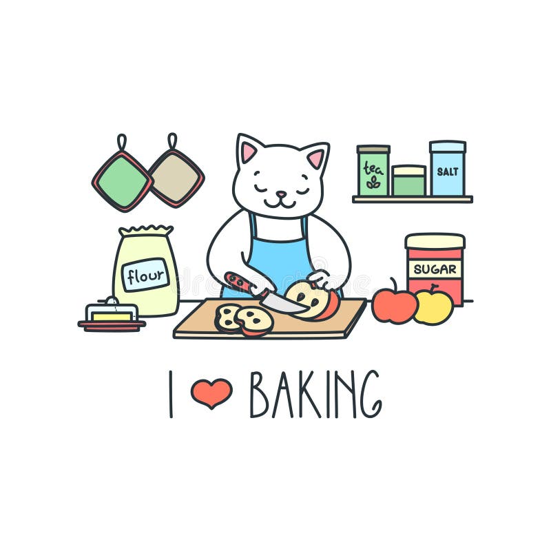 I love baking stock illustration. Illustration of funny - 198554277