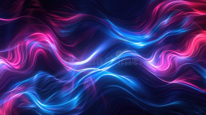 Picture of Abstract Sparkling Red and Blue Line Light Striking in Space ...