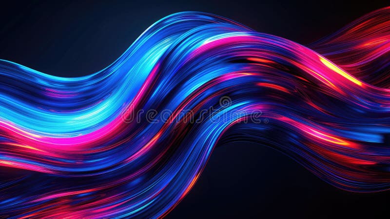 Picture of Abstract Sparkling Red and Blue Line Light Striking in Space ...