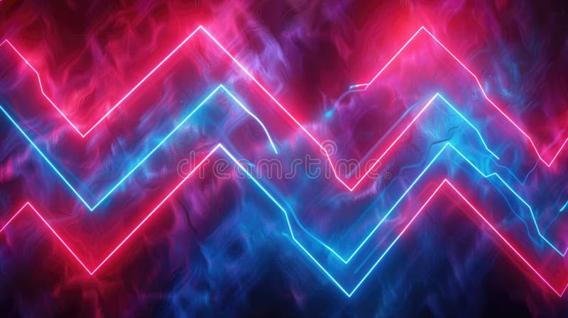 Picture of Abstract Sparkling Red and Blue Line Light Striking in Space ...