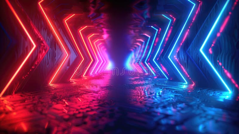 Picture of Abstract Sparkling Red and Blue Line Light Striking in Space ...