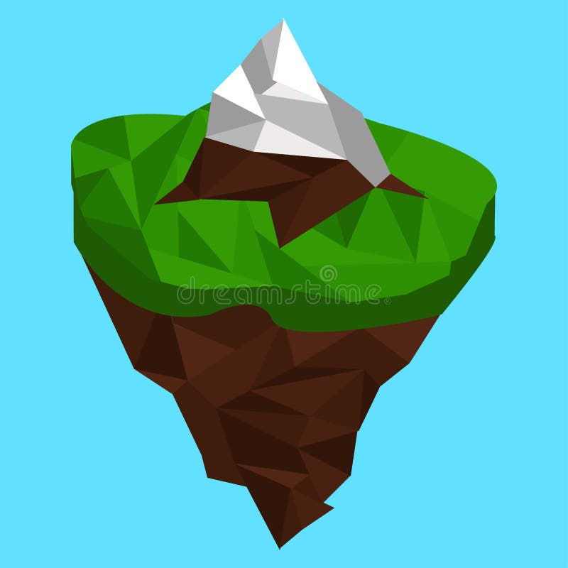 Picture of an Air Island Flying in the Sky. Vector Illustration Stock ...