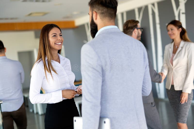 Picture of Architects Talking about Project in Hall Stock Image - Image ...