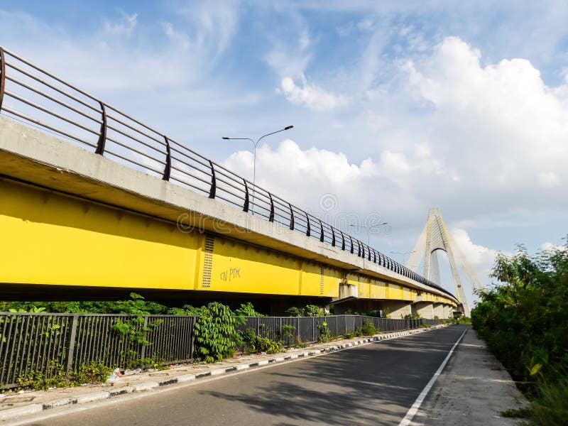 A Picture of Asphalt Road and Big Bridge Stock Photo - Image of bridge ...