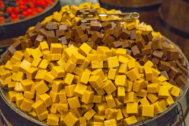 Assorted Caramel Bars in Candy Store Stock Image - Image of cake ...