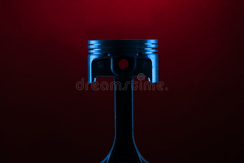 Engine Piston on Dark Background and Glass Table Stock Image - Image of ...