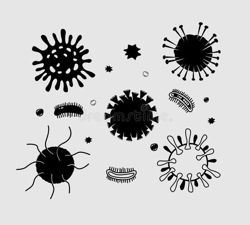 A Picture of a Bacteria Vector Set Stock Vector - Illustration of ...