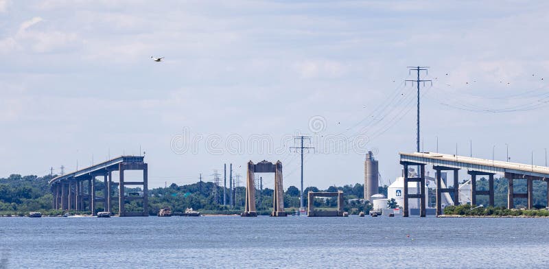 Picture of the Baltimore Key Bridge Editorial Image - Image of skyline ...