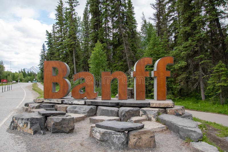 A picture of Banff sign. stock image. Image of outdoors - 190211255