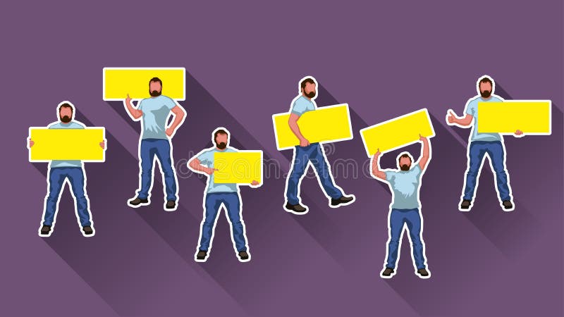 Picture of banner man stock vector. Illustration of casual - 68292106