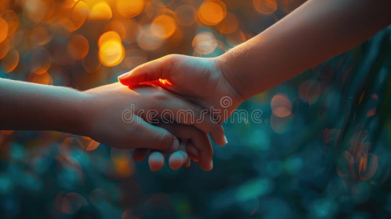 The View of the Bare Hand that Facing Up To Holding at Each Other Hand ...