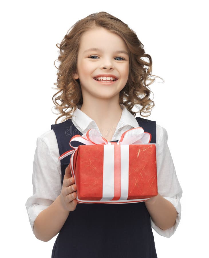 Girl with gift box stock photo. Image of holiday, birthday - 30015200