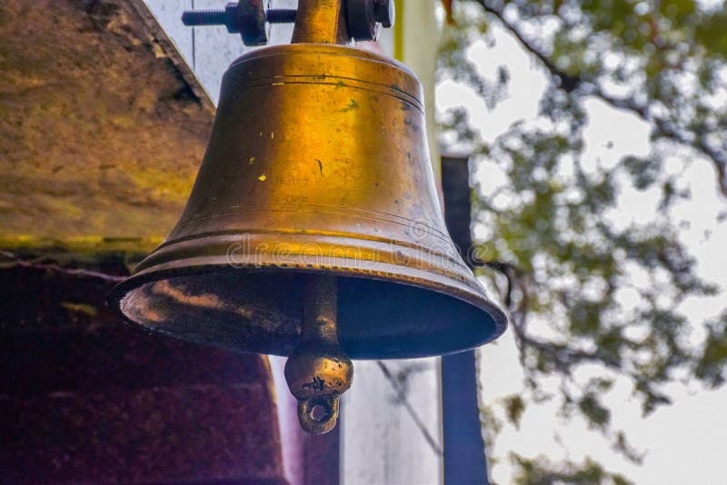 Picture of Bell Made of Copper Hanging in Temple for Devotes Stock ...