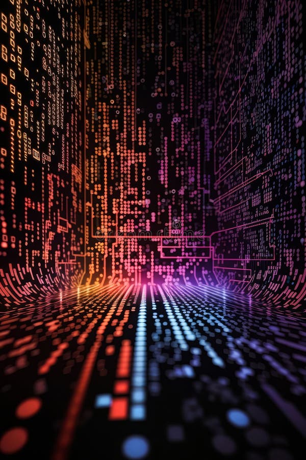 Binary Code Color in the Background Stock Illustration - Illustration ...