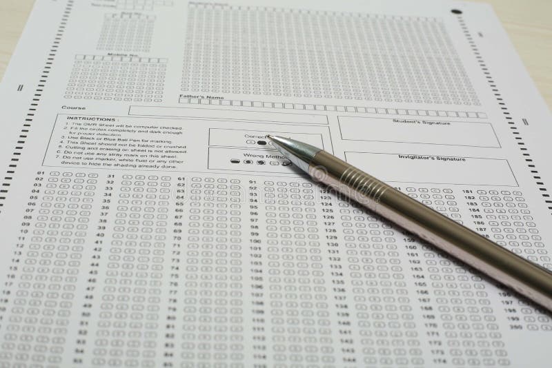 Picture of Blank Omr Sheet and Pen Stock Image - Image of blank, exam ...