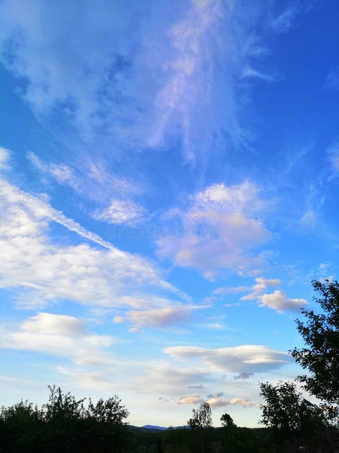 Blue sky in sunset stock image. Image of clouds, blue - 148276973