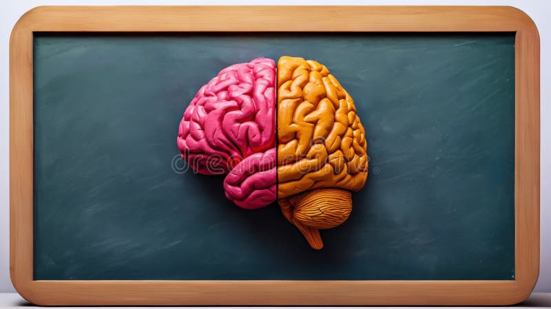 A Picture of a Brain with Two Halves on Top and Bottom, AI Stock Image ...