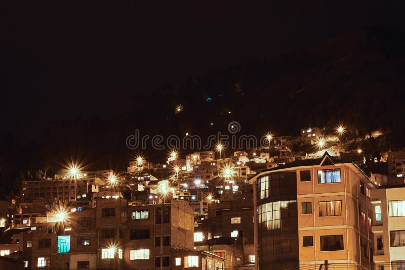 Picture of Building Lights at Night Stock Photo - Image of downtown ...