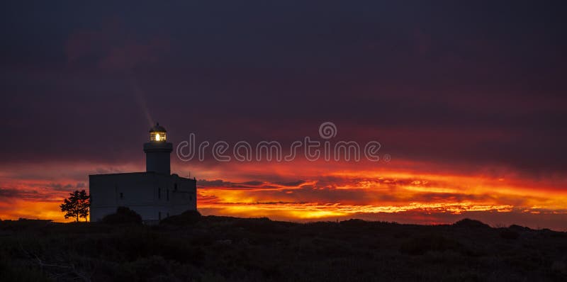Capo Ferro Lighthouse in Sardinia Stock Photo - Image of lighthouse ...