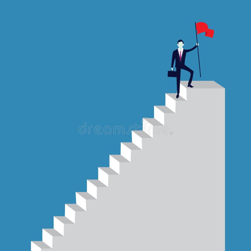 Picture of Career Steps on Blue Background. Vector Illustration Stock ...