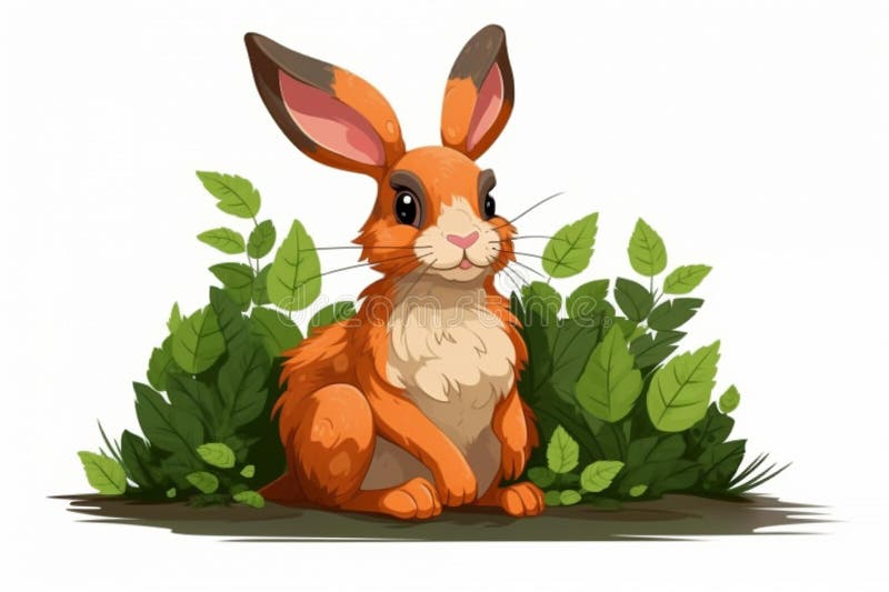 Cartoon Rabbit on White Background Stock Illustration - Illustration of ...