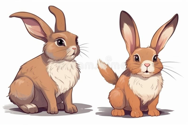 Cartoon Rabbit on White Background Stock Illustration - Illustration of ...