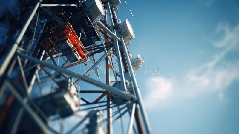 A Picture of a Cell Phone Tower Against a Backdrop of a Clear Blue Sky ...