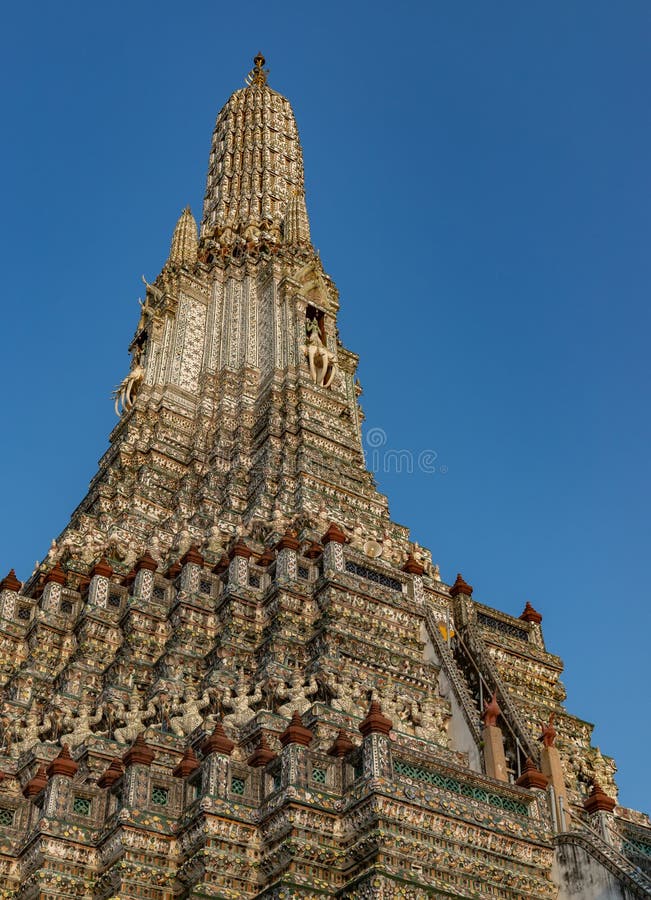 Wat Arun Temple - Central Prang Stock Photo - Image of prang ...