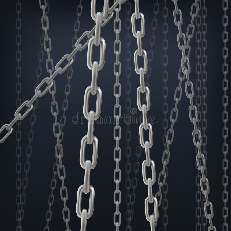 3d Chrome Metal Chains Swirling Intersecting in the Air Render Stock ...