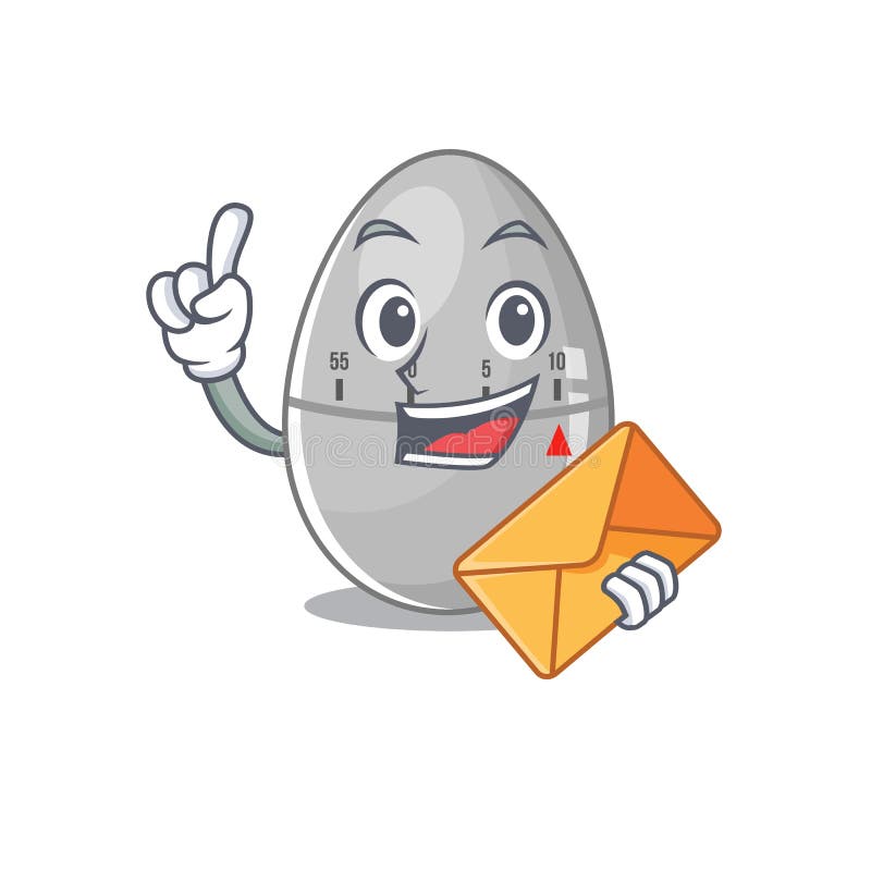 A Picture of Cheerful Egg Kitchen Timer Cartoon Design with Brown ...