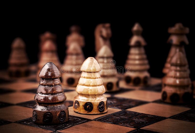 Picture of a Chess, One Against All Concept Stock Image - Image of ...