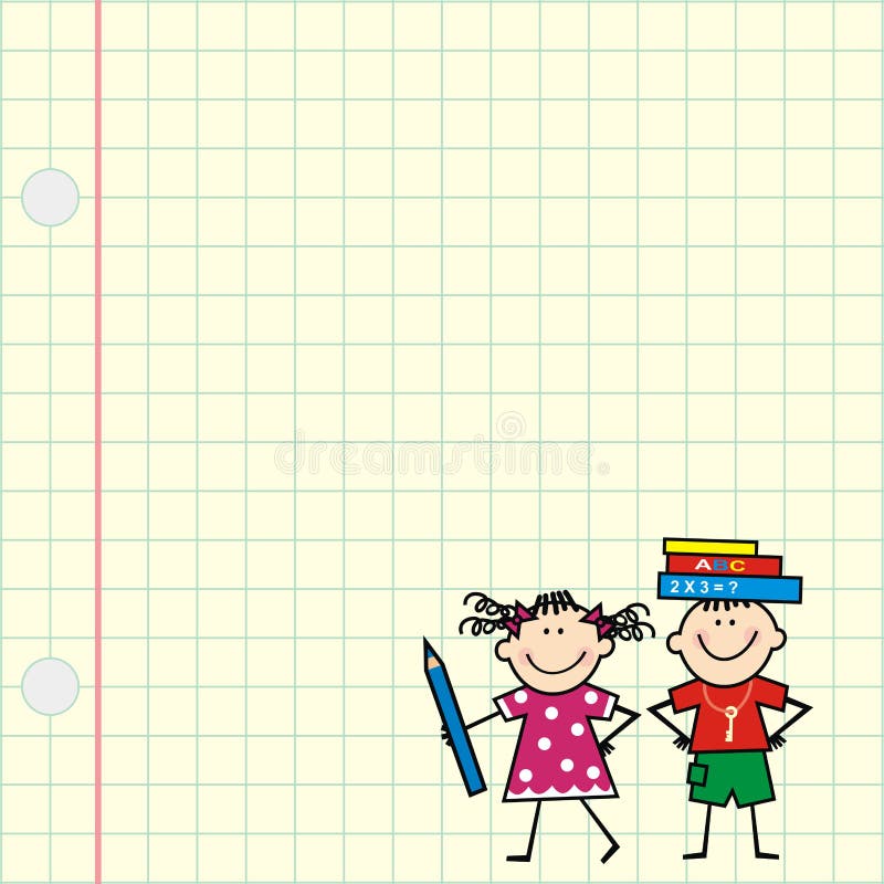 Picture of Children on Square Paper Stock Vector - Illustration of ...