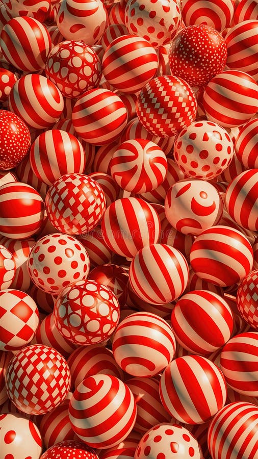 Picture of Circle Shape Candy with Red Line Design with Lots of Group ...
