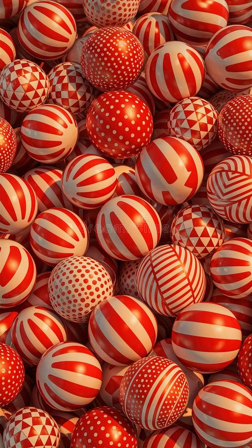 Picture of Circle Shape Candy with Red Line Design with Lots of Group ...