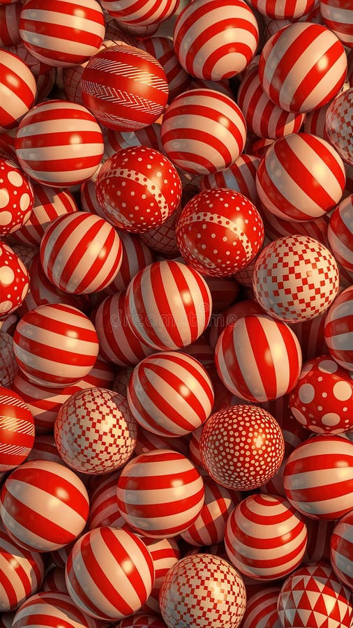 Picture of Circle Shape Candy with Red Line Design with Lots of Group ...