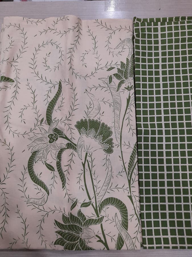 Classic Batik Cloth and Square Cloth Stock Image - Image of green ...