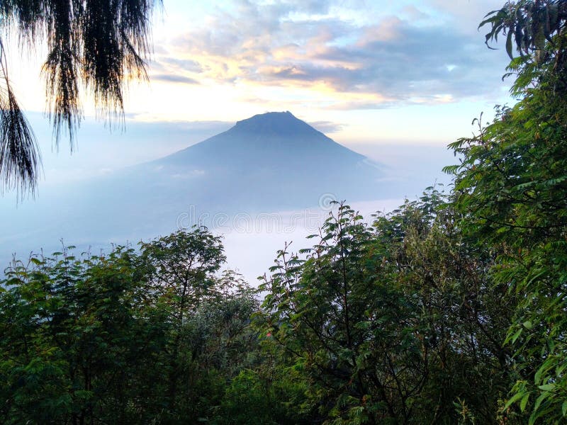 Picture of the Cleft Mountain of Wonosobo, Central Java, Seen from the ...
