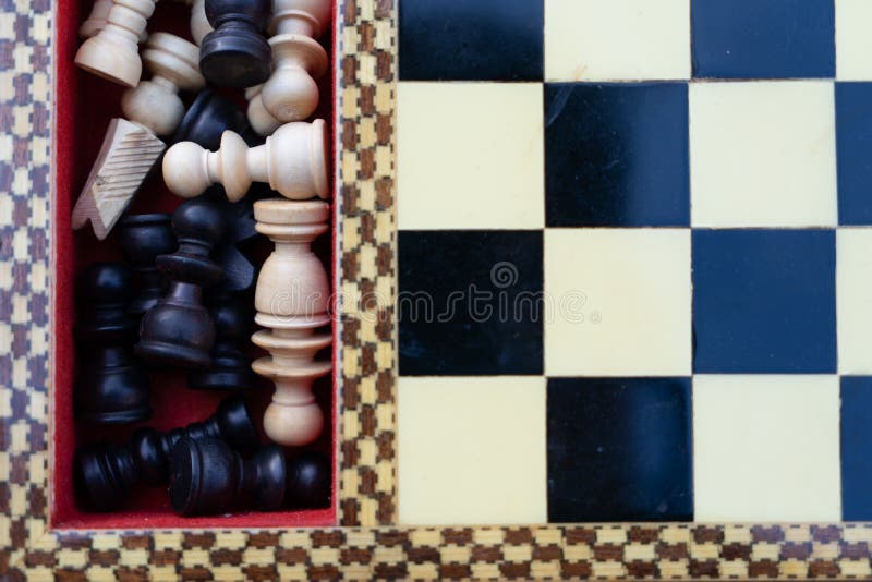 Close-up of Chess Pieces in the Box Stock Photo - Image of king, board ...