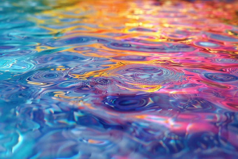 Picture Closeup of Water Ripples in an Infinity Pool, Vibrant Colors ...