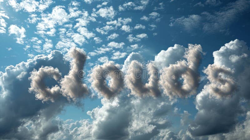 A Picture of a Cloud Formation with the Word Clouds Written in it, AI ...