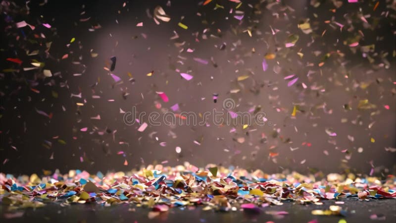 Celebration Confetti Falling on Stage Stock Footage - Video of colorful ...