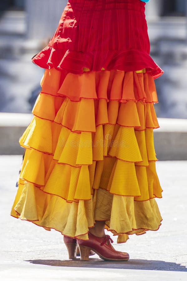 Colorful Red Ruffled Dress on a Flamenco Dancer Stock Image - Image of ... Colorful Red Ruffled Dress on a Flamenco Dancer Stock Image - Image of ...