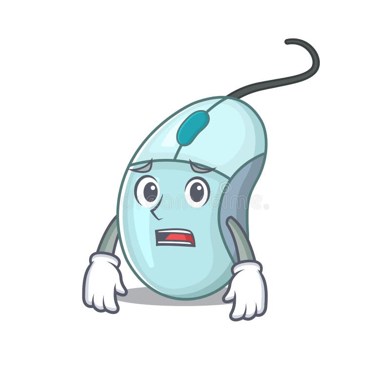 A Picture of Computer Mouse Showing Afraid Look Face Stock Vector ...