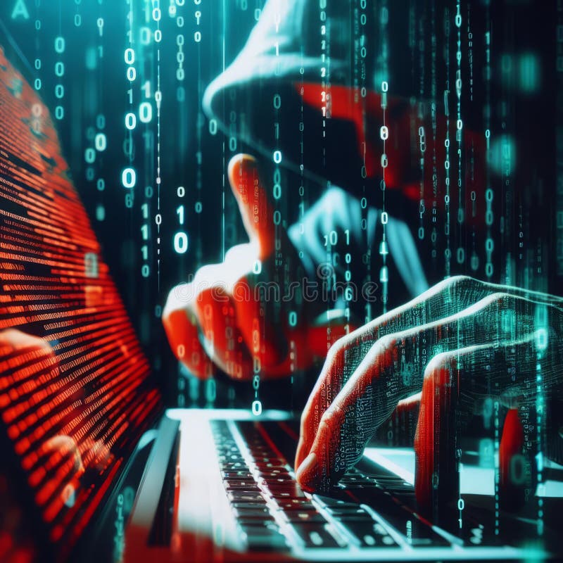Concept of Cyber Security Threat and Attack, Hacker Hand in Computer ...