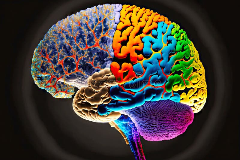 Picture with Conditional Image of Human Brain with Areas of Different ...