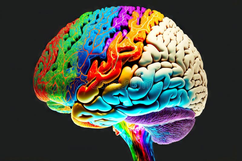 Picture with Conditional Image of Human Brain with Areas of Different ...