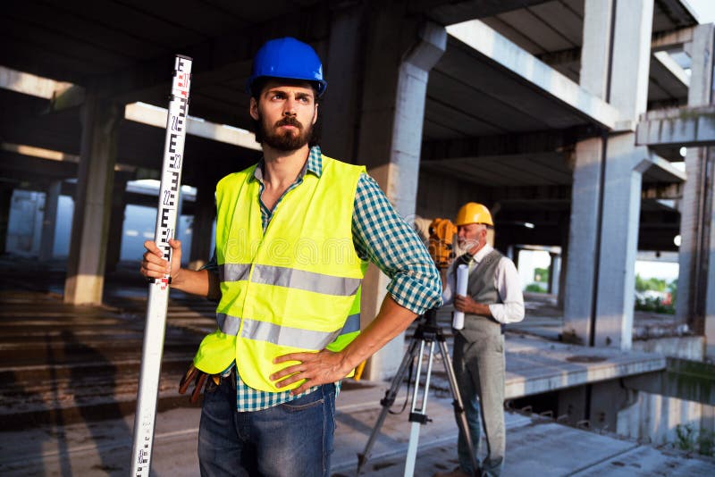 Picture of Construction Engineer Working on Building Site Stock Photo ...